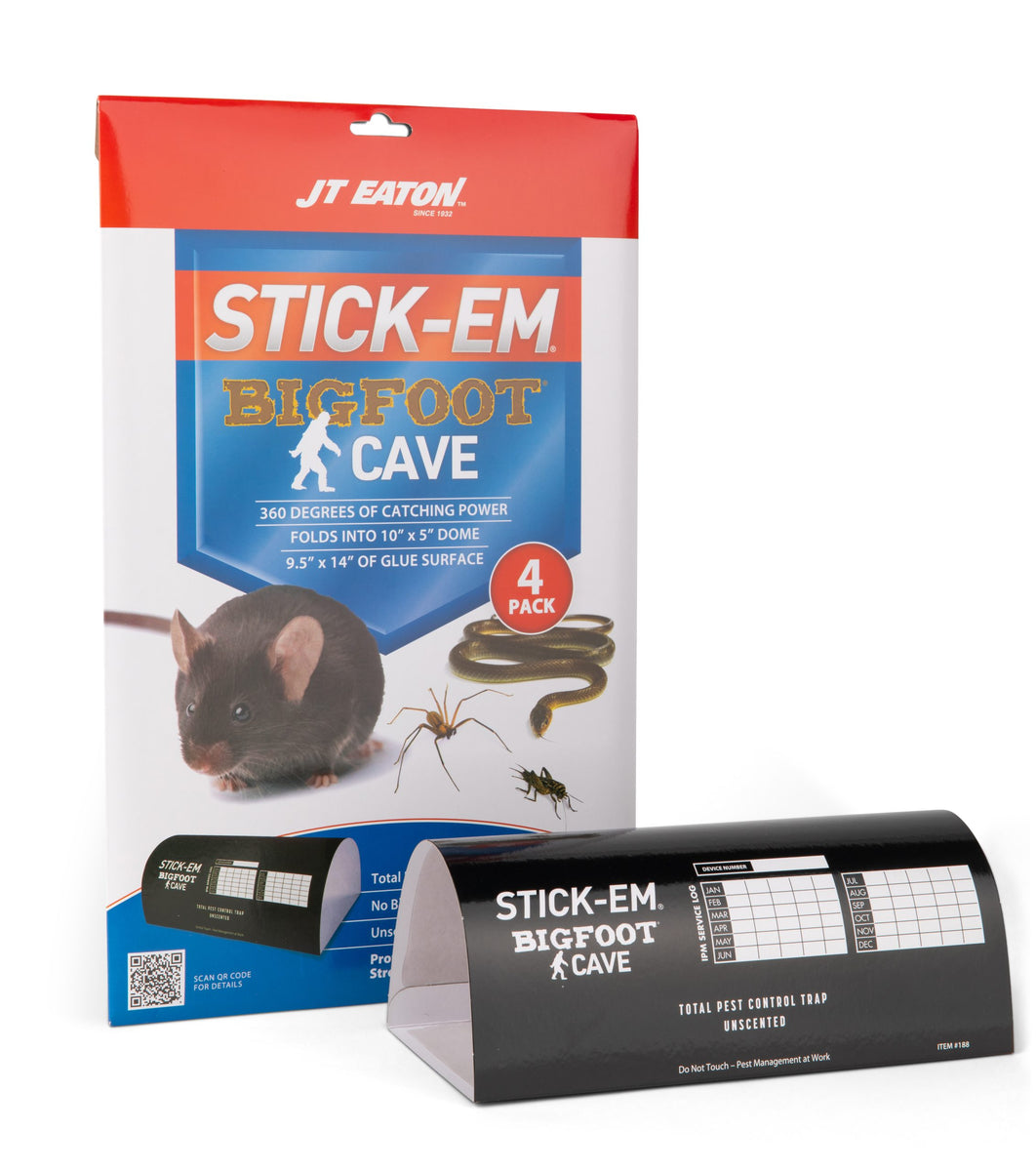 JT Eaton Stick-Em Bigfoot Cave Heavy-Duty Extra-Large Rodent Glue Trap ...